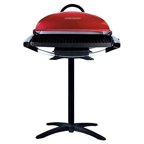 George Foreman 12-Serving Indoor/Outdoor Rectangular Electric Grill, Red, GFO201R