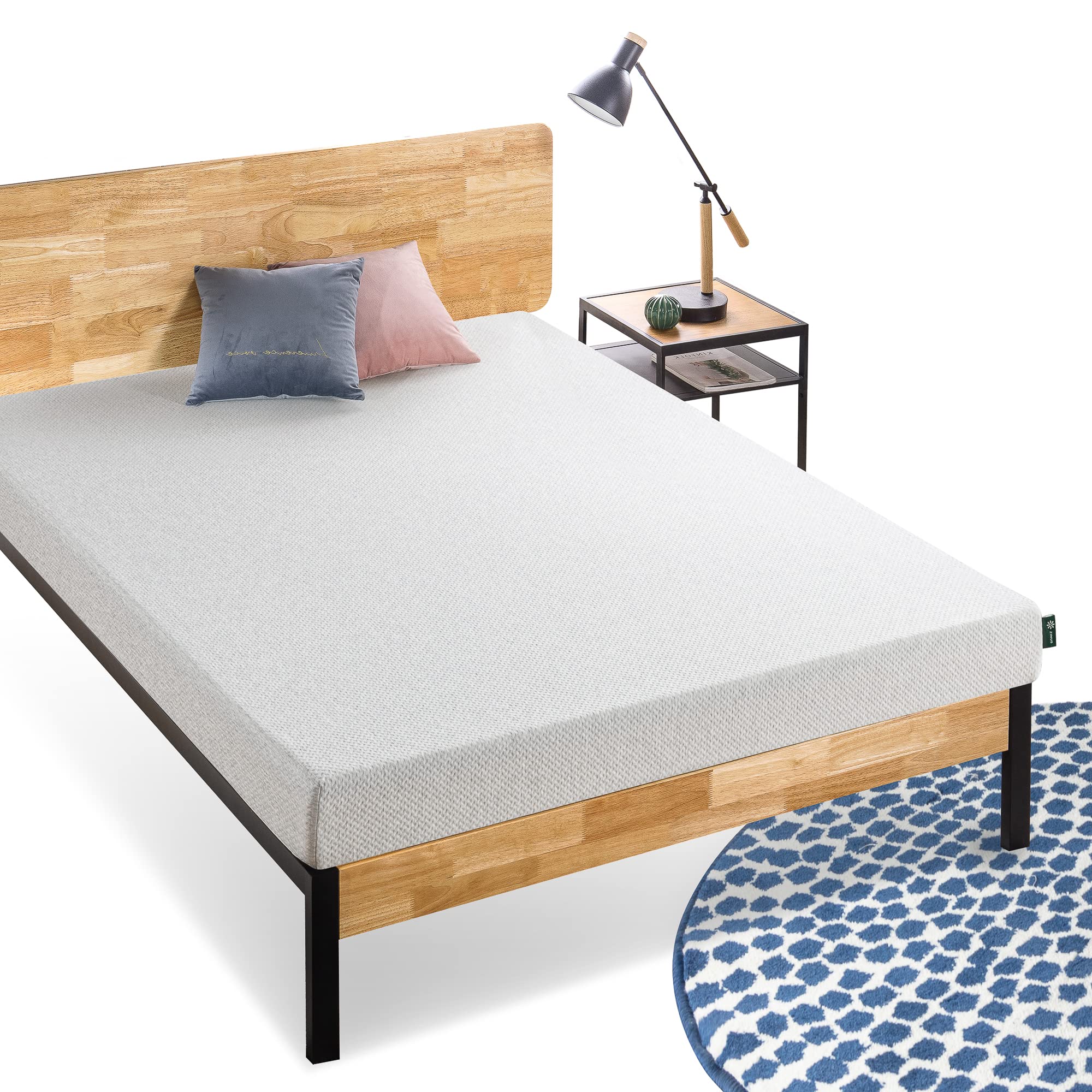 Zinus 6 Inch Ultima Memory Foam Mattress/Pressure Relieving/CertiPUR-US Certified/Bed-in-a-Box, Full & Yelena 14 Inch Metal Platform Bed Frame/Steel Slat Support/No Box Spring Needed