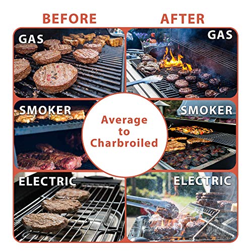 CHAR-PiT Universal Charcoal Grill Tray - Compatible with Smoker & Gas Grills - Charcoal Holder/Box - Stainless Steel Grill Tray - Built in Ash Pan- Easy Install & Mess- Free Cleanup