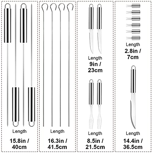 31Pcs Barbecue Accessories Tools Kit Stainless Steel Grilling Utensil Set with Storage Bag for Men Women Dad - BBQ Grill Tools Set with Thermometer for Backyard Party, Tailgating, Camping
