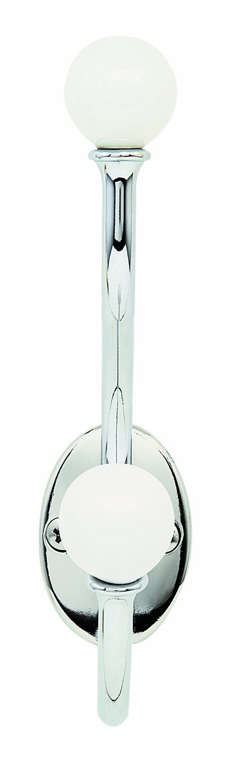 Amerock | Coat Hook | Wall Mount | White / Polished Chrome | 1 Pack | Robe Hook | Towel Hook | Entryway Hook | Bathroom Hook