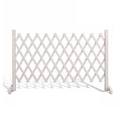 LIXIONG Garden Fence Decor Expanding Fence Animal Barrier Wooden Plant Palisades Privacy Screen for Patio Flower Planting，5 Size (Color : White, Size : 80x35cm)