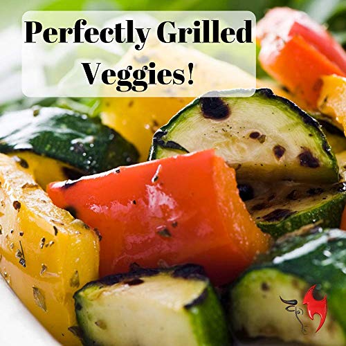 Kona Best Vegetable Grill Basket - Safe/Clean Porcelain Enameled BBQ Grilling Basket (Large 12x12x3 inches) for Veggies, Kabobs, Seafood, Meats
