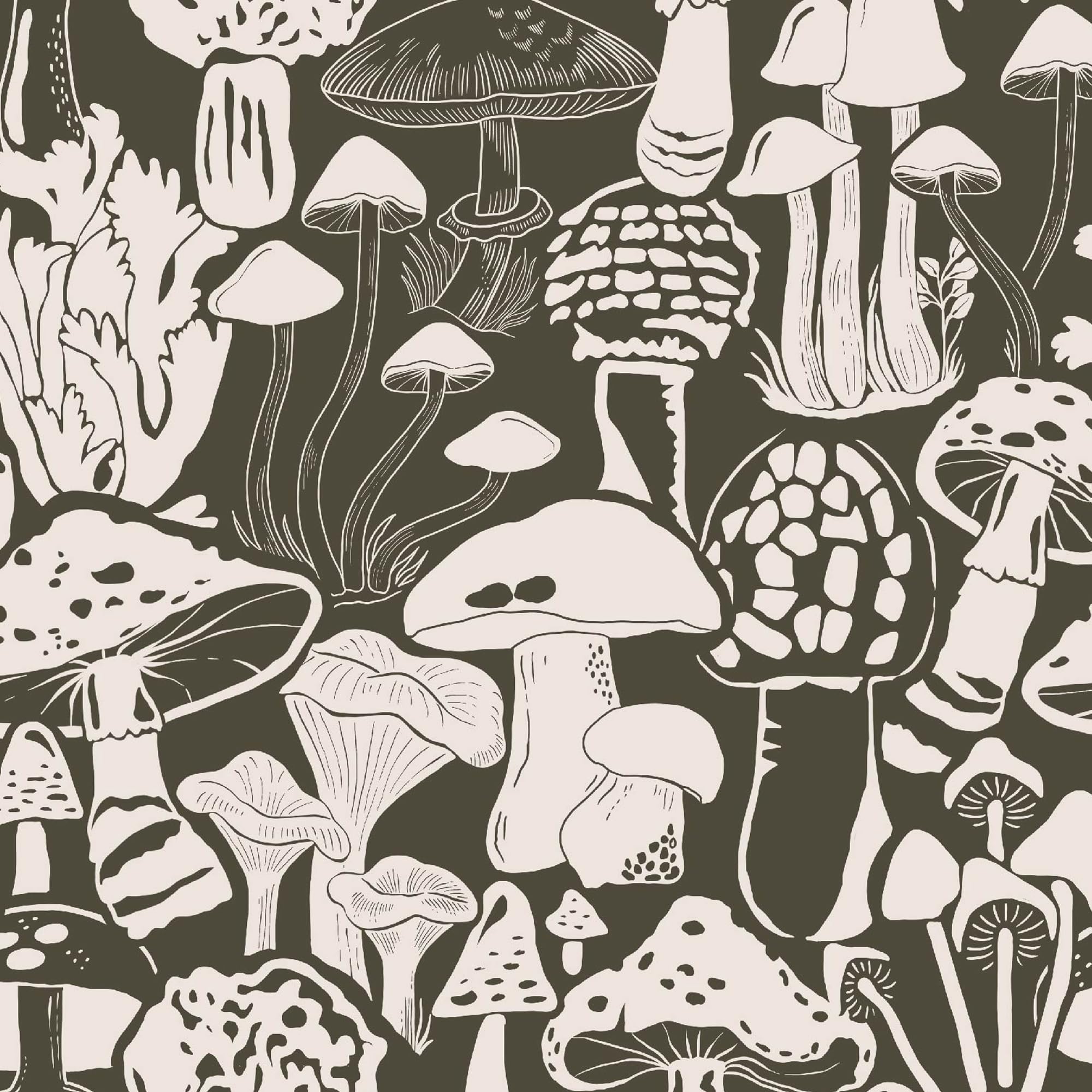 UniGoos Abstract Mushroom Peel and Stick Wallpaper Cute Pattern Temporary Wall Paper Roll Modern Self Adhesive Contact Paper for Cabinet Kids Room DIY Decor 17.7" x 118.1"