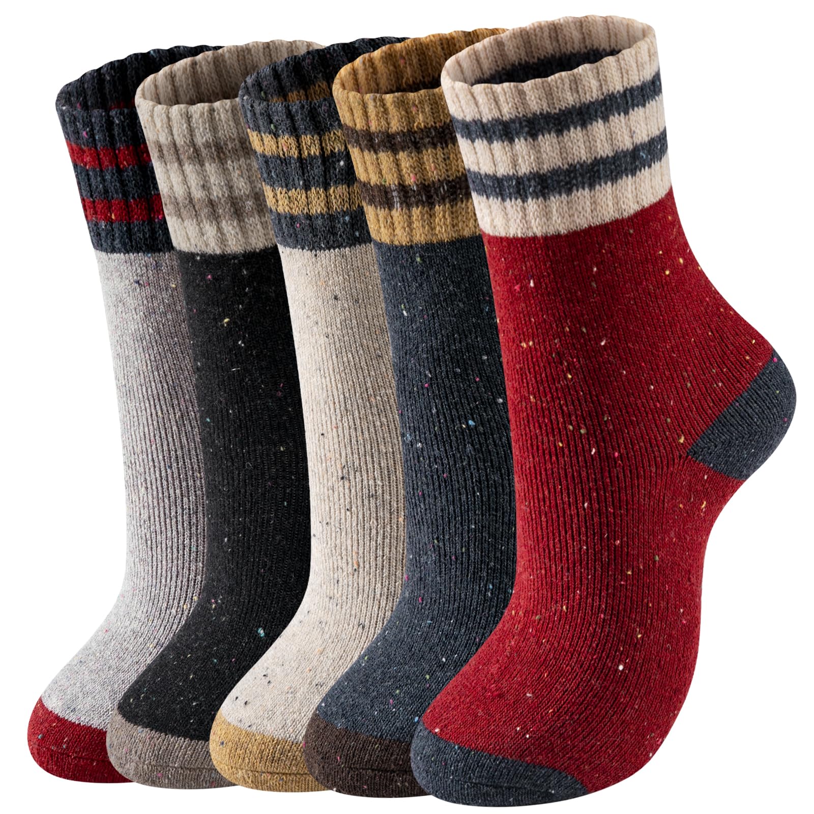 Wool Socks for Women - Womens Wool Socks Winter Socks for Men Warm Thick Knit Soft Cozy Casual Boots Crew Socks