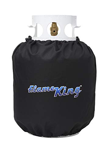 Flame King PTC-01 Propane Tank Cover for 20-lb Cylinders-for Outdoor and Indoor Use, Black