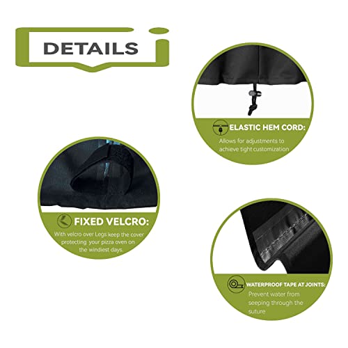 WNANAN Pizza Oven Cover for Big Horn Outdoors Gas Pizza Oven,600D Heavy Duty Waterproof Cover,Black