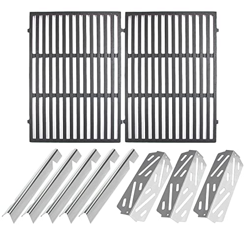 Hongso 18 7/8 Grill Grates Flavorizer Bars and Heat Deflectors Replacement for Weber Genesis II 310 and Genesis II LX 340 Series Gas Grills 2017 and Newer, Replace 66095 66802 66795 66032 90235 66040