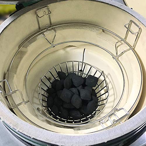 only fire #8567 Charcoal Ash Basket Stainless Steel Charcoal Holder with Handles, Fits for Kamado Joe-Joe Junior Grill
