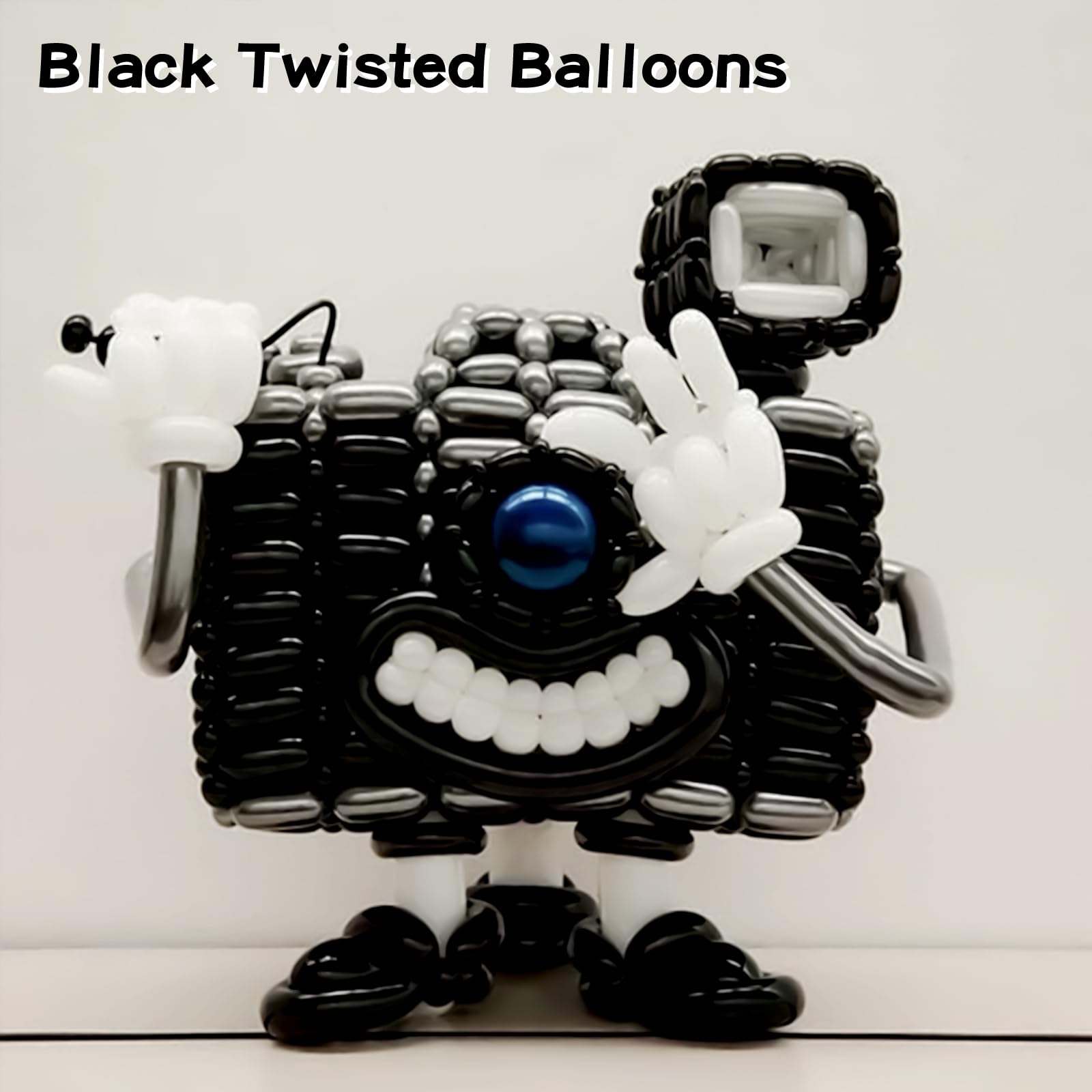 RUBFAC 260 Balloons 150pcs Black Long Balloons for Balloon Animals, Twisting Balloons for Balloon Garland Animals Modeling, Birthday, Wedding, Party Decorations