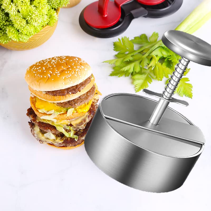 ANQUIPET Burger Press, Stainless Steel Adjustable Hamburger Press Patty Maker, Non-Stick Smash Burger Mold for Griddle, Ideal for Beef Veggie Burger BBQ Barbecue Grill