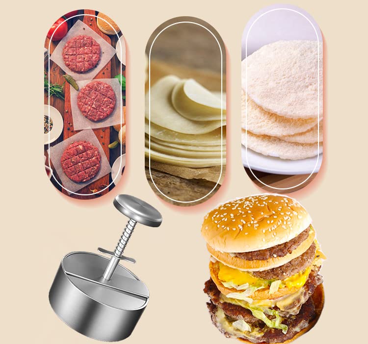 ANQUIPET Burger Press, Stainless Steel Adjustable Hamburger Press Patty Maker, Non-Stick Smash Burger Mold for Griddle, Ideal for Beef Veggie Burger BBQ Barbecue Grill