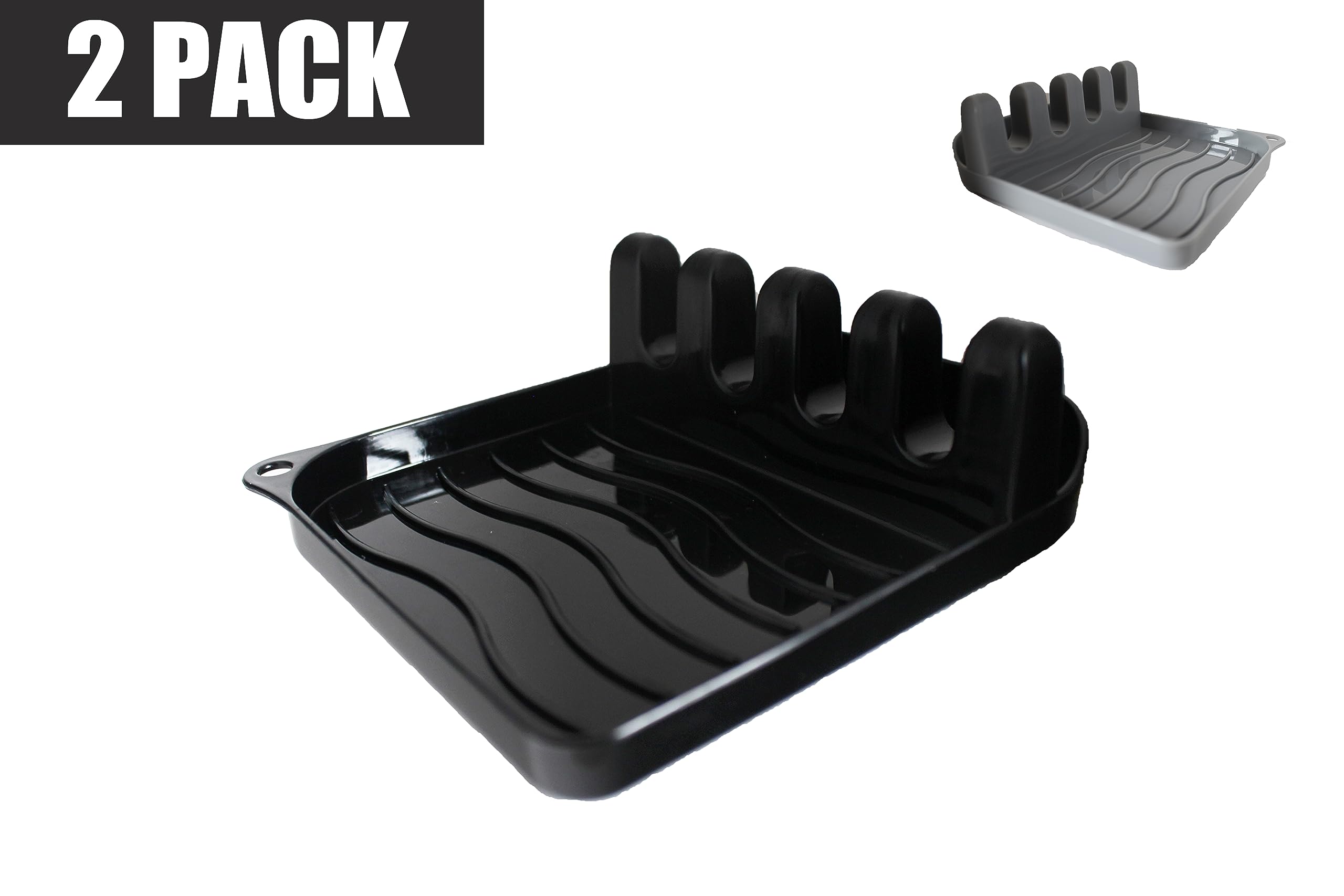 2 pack, Kitchen Spoon Rest, Pot Lid Holder, for Multiple Utensils, Heat Resistant, for Spoons, Spatulas, tongs, and More