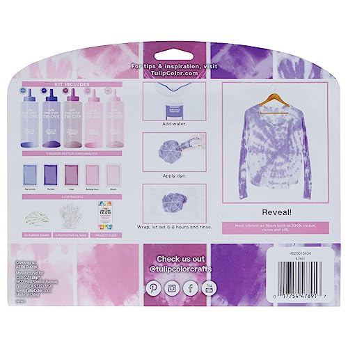 Tulip One-Step Tie-Dye Tiara Kit, Pink & Purple Fabric Dye, 5 Colors
