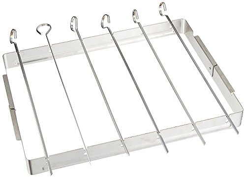 Yukon Glory BBQ Skewer Rack for Grilling Shish Kebob and skewers, Durable Foldable Stainless Steel with 6 Skewers