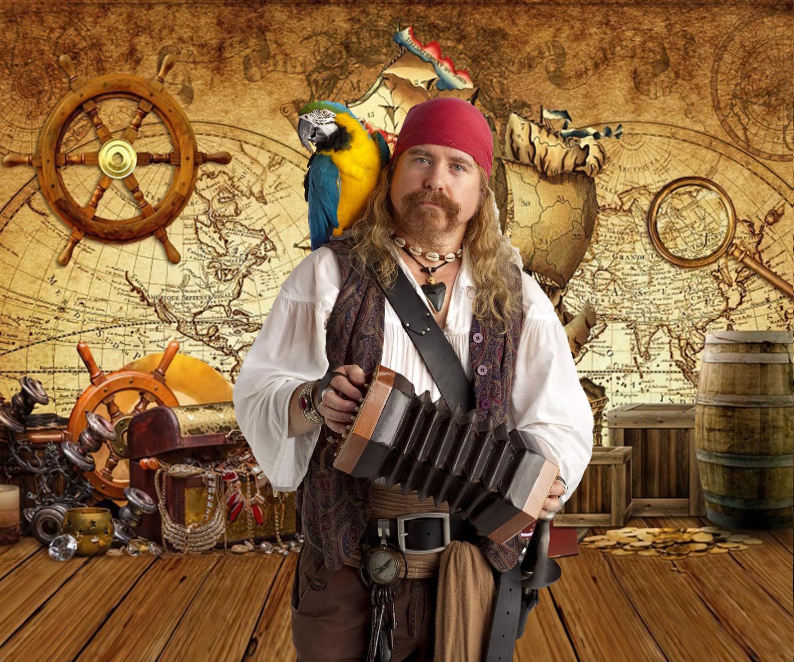 Pirate Backdrop Nautical Treasure Hunt Map Pirate Themed Photography Background Adventure Places Kids Boys Birthday Party Decorations Banner Photo Studio Booth Props 10x8ft