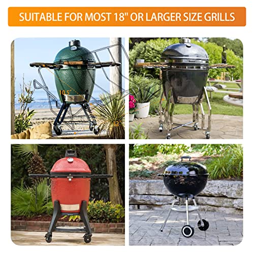 Burly grill Turkey Rack Turkey Toasting Rack for Big Green Egg, BBQ Rib Rack for Smoking Turkey Smoker Roasting Rack Roaster Pan Stainless Steel for Large Big Green Egg and Kamado Joe Pit Boss