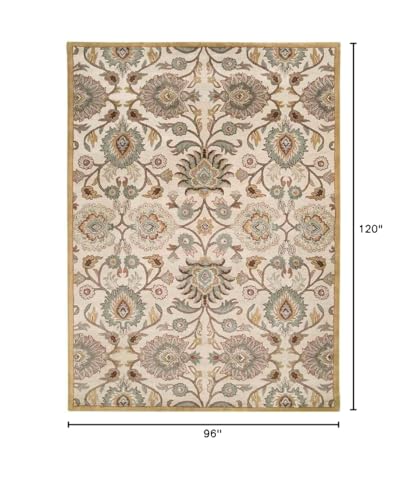 BROOKS DECOR Area Rugs, 8x10 Oval Traditional Brown Area Rug Carpet for Living Room, Bedroom or Kitchen (8' x 10' Oval)