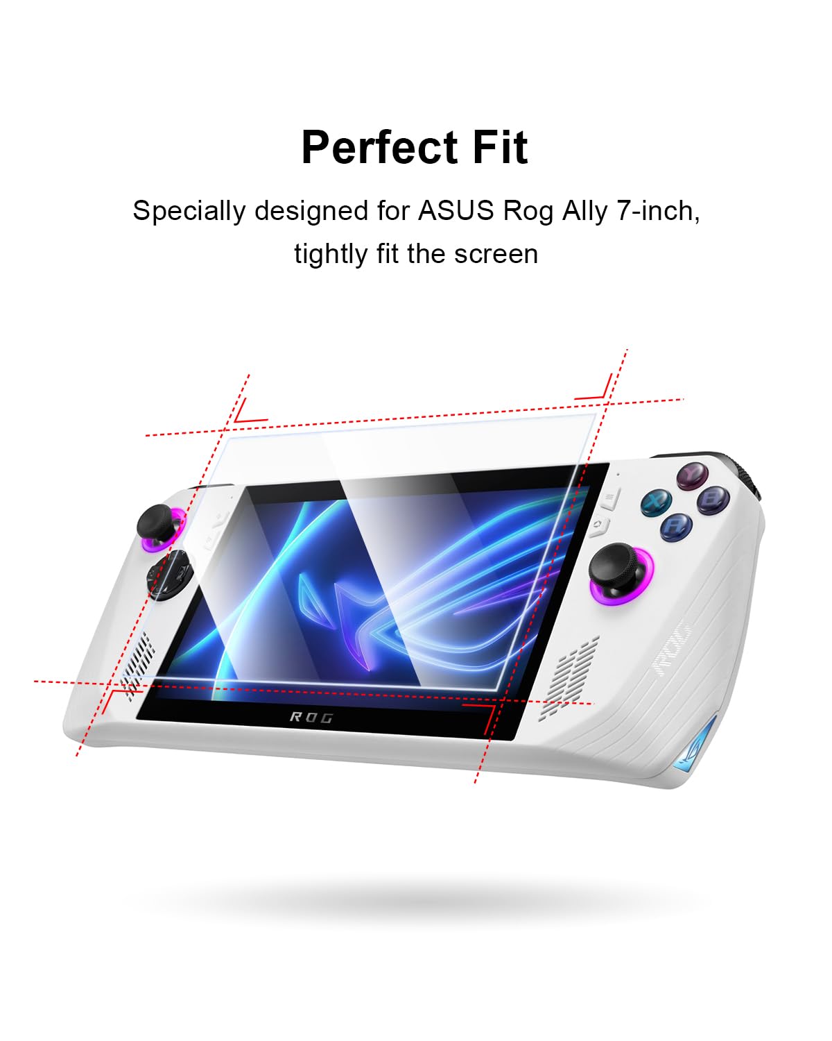 GEWOKLIY 2 Pack Screen Protector For ASUS ROG Ally handheld 7-Inch 2023, Transparent Ultra HD, Anti Glare Tempered Glass, Anti-Scratch, Anti-Fingerprint