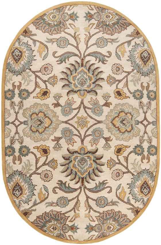 BROOKS DECOR Area Rugs, 8x10 Oval Traditional Brown Area Rug Carpet for Living Room, Bedroom or Kitchen (8' x 10' Oval)