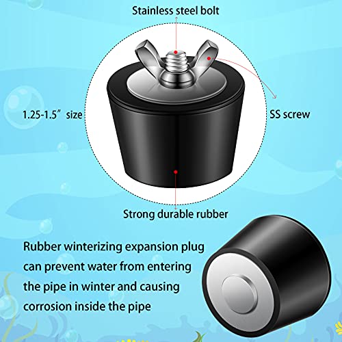 Huhumy 3 Pcs 1.5" Threaded Pool Spa Return Line Plug Rubber Plugs for Pool with O Ring for Winter Pools Inground Pool Above Ground Pool