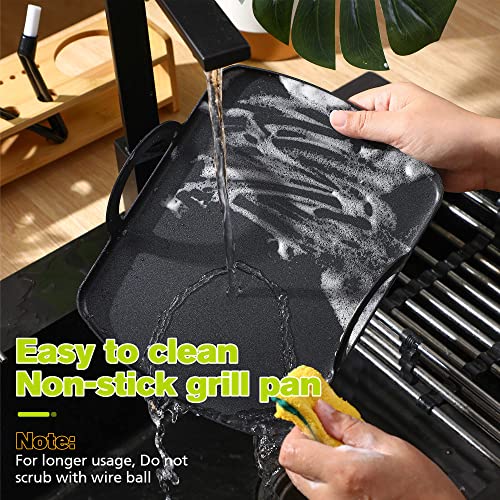 Grill Griddle Plate for Ninja AG300 AG300C AG301 AG301C AG302 AG400 IG301A Indoor Foodie Grill Grate(10 x 8 inch)