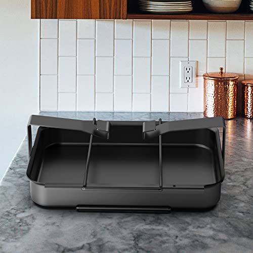 Hisencn 7515 Grill Catch Pan Holder Drip Pan Replacement for Weber Genesis 1000-5500, Genesis Silver/Gold/Platinum, Genesis II Series, Platinum I/II, and Summit, Porcelain Steel Grease Collection