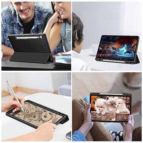 Fintie Slim Case for Samsung Galaxy Tab S9 11 Inch 2023 Model (SM-X710/X716B/X718U) with Built-in S Pen Holder, Soft TPU Smart Stand Back Cover Auto Wake/Sleep Feature, Black
