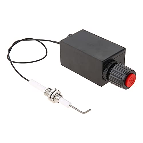 Hicello Igniter Push Button Ignition Kit for Fire Pit Gas Burner Grill Igniter Replacement with 11.8inch(300mm) Electrode Ignition Cable Wire for Outdoor BBQ Gas Patio Heater AA Electronic Battery