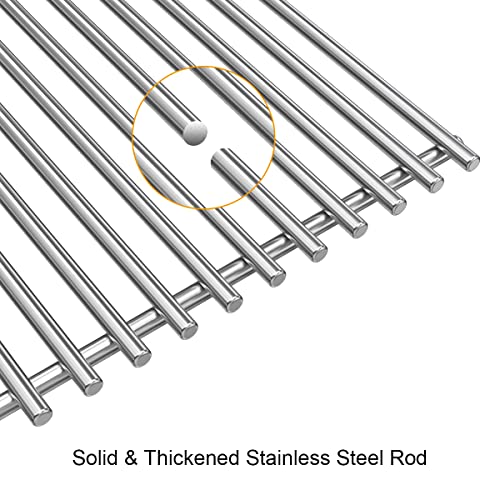 SafBbcue 7639 Stainless Steel Cooking Grates Replacement for Weber E-310 E-320 S-310 Spirit II E-310 SP320 Spirit 700 Series Genesis Silver/Gold B/C 45010001 46510001 7526 7638 7525