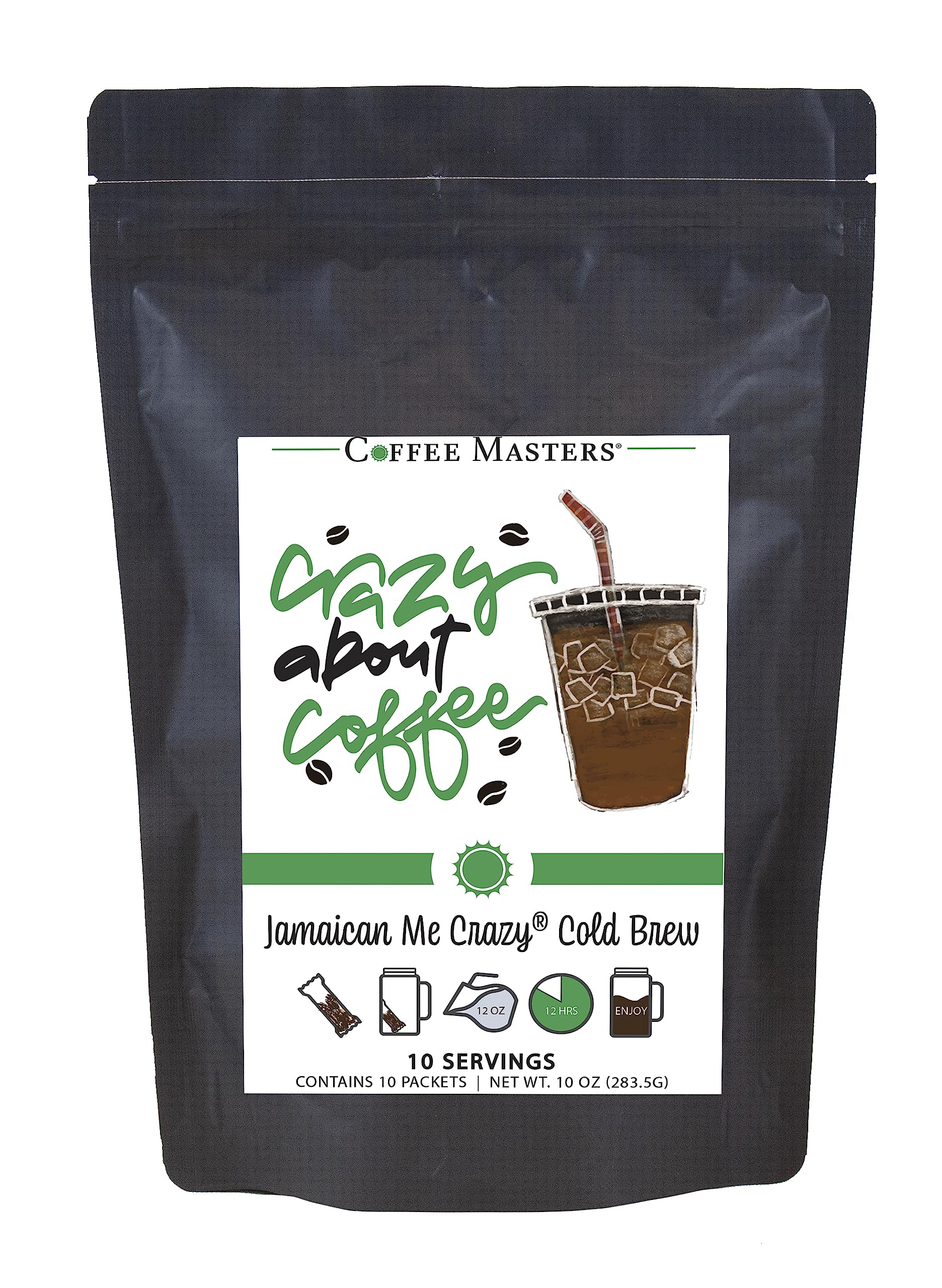 Coffee Masters Cold Brew Jamaican Me Crazy Coffee, Single Serve, Jamaican Me Crazy, 10 Oz
