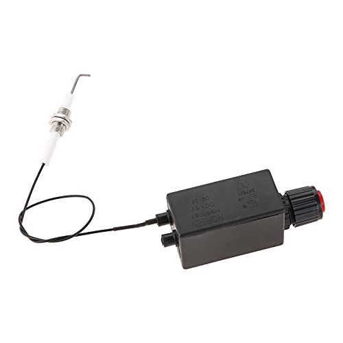 Hicello Igniter Push Button Ignition Kit for Fire Pit Gas Burner Grill Igniter Replacement with 11.8inch(300mm) Electrode Ignition Cable Wire for Outdoor BBQ Gas Patio Heater AA Electronic Battery