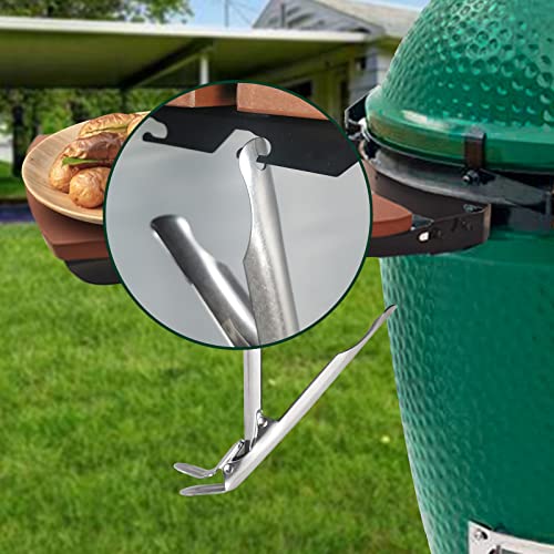 Quantfire Grill Grate Lifter Gripper, Stainless Steel Grate Grabber, Grill Grate Lifter Tool for Big Green Egg,Kamado Joe,Charcoal Grill Smoker,Weber,Primo,Grill Dome