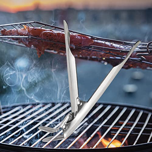 Quantfire Grill Grate Lifter Gripper, Stainless Steel Grate Grabber, Grill Grate Lifter Tool for Big Green Egg,Kamado Joe,Charcoal Grill Smoker,Weber,Primo,Grill Dome