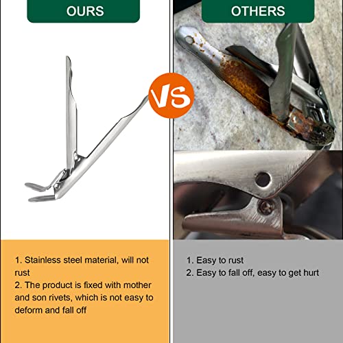 Quantfire Grill Grate Lifter Gripper, Stainless Steel Grate Grabber, Grill Grate Lifter Tool for Big Green Egg,Kamado Joe,Charcoal Grill Smoker,Weber,Primo,Grill Dome