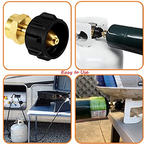 ANPTGHT Propane Refill Adapter, LP Gas Cylinder Tank Coupler Fits QCC1 / Type1 Propane Tank and 1 lb Throwaway Disposable Cylinder Solid Brass QCC1 Regulator Valve, Easy Fill Propane Bottle