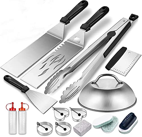 Griddle Accessories Kit Spatula for Blackstone: Flat Top Grill Accessories Set with Melting Dome for Camp Chef - Professional Grill Spatula Tools for Men Women Outdoor BBQ Teppanyaki Camping