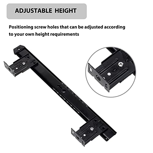 EVCUHASL Keyboard Slide, 14 Inch Heavy Duty Ball Bearing Drawer Slides, Undermount Keyboard Tray Slides, Black Powder Finished Cabinet Furniture Hardware with Adjustable Height Bracket