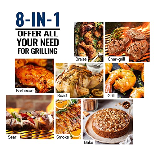 Z GRILLS Wood Pellet Grill BBQ Smoker for Outdoor Cooking with Meat Probe and Cover, ZPG-7002B Black