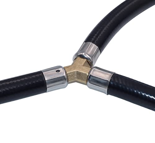 METER STAR 350 PSI High Pressure Universal Dual Propane Tank Connection Kit, Propane Y Splitter Hose Adapter Kit Connect 5-100 lbs Cylinder Tank for Grill, Heater, Fire Pit, Fireplaces