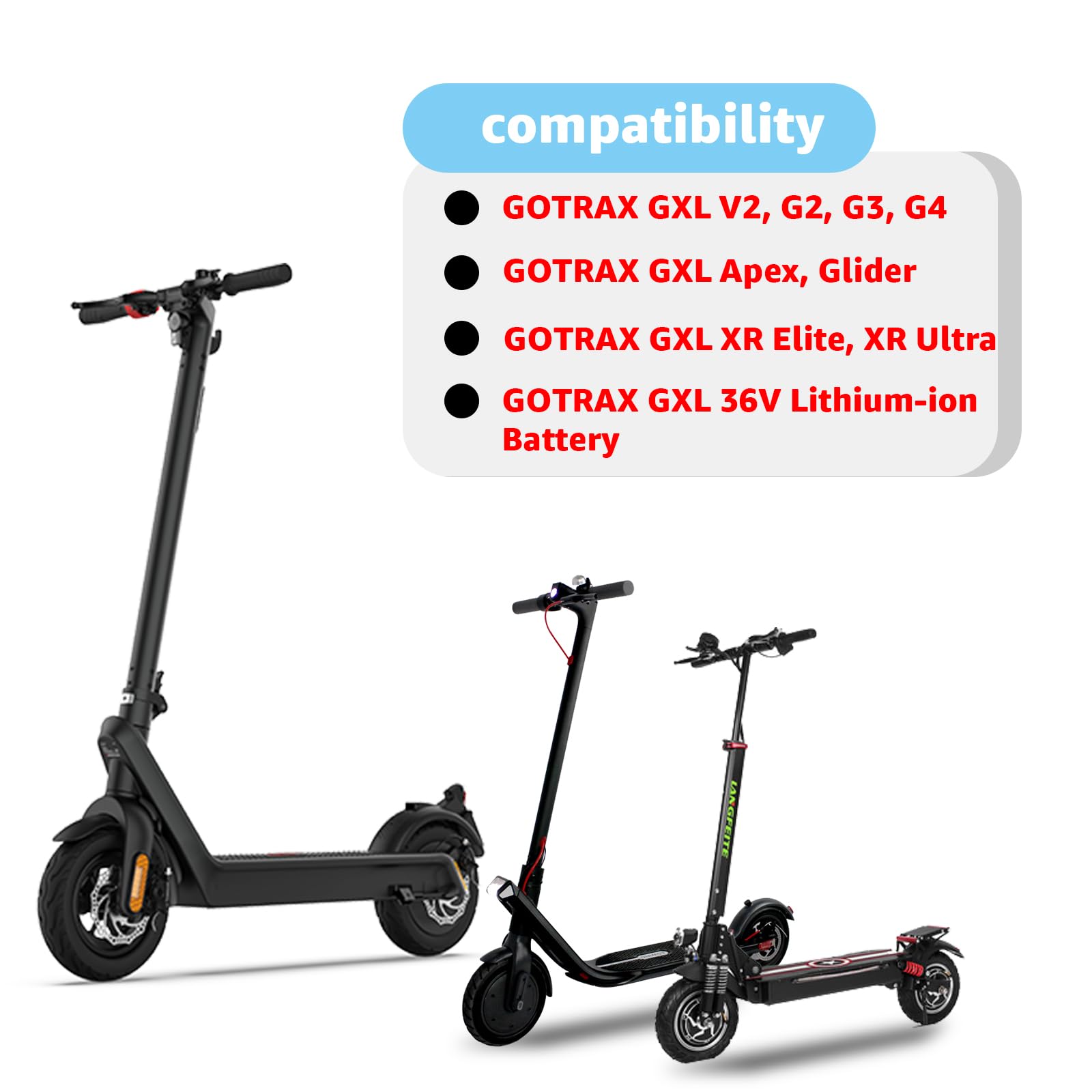 42V 2A Electric Scooter Charger Compatible with GOTRAX GXL V2, G2, G3, G4, Apex, Glider, XR Elite, XR Ultra Compatible with Most 36 Volt Electric Scooter