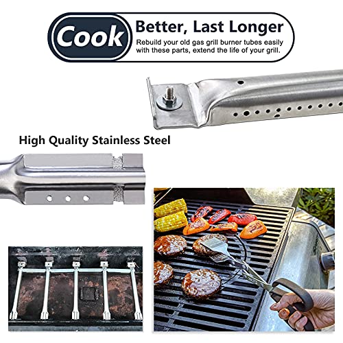 BBQ-Element Replacement Parts for Charbroil 461442114 463441312 463441514 463440109 and Other Grill Models, Heat Plate Shield, Burner Tubes and Crossover Tube Replacement for Char-Broil 463440109