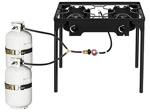 METER STAR 350 PSI High Pressure Universal Dual Propane Tank Connection Kit, Propane Y Splitter Hose Adapter Kit Connect 5-100 lbs Cylinder Tank for Grill, Heater, Fire Pit, Fireplaces