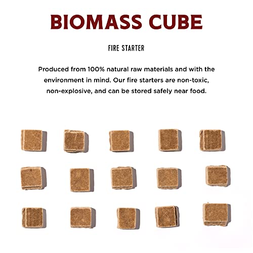 Fire & Flavor Biomass All-Natural Fire Starters - Eco-Friendly Fire Starters for Fireplaces, Campfires, Grills, and Wood Stoves - Odorless, Chemical-Free, and Clean-Burning Fire Starters