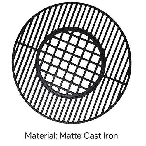soldbbq 8835 Cast Iron 21.5" Grill Grates for Weber Original Kettle Premium 22-inch Charcoal Grill, 22'' Smokers, Replacement Parts for Weber 22" Performer Premium Grill