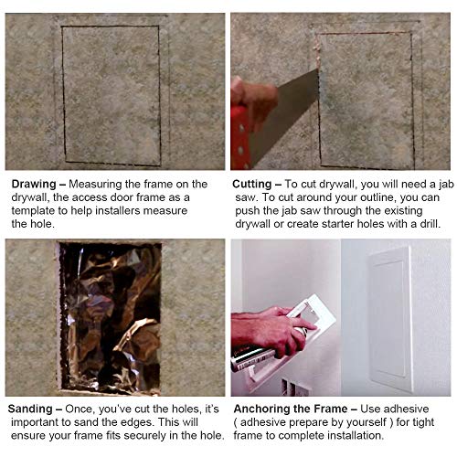 Suteck Plastic Access Panel for Drywall Ceiling 4 x 6 Inch Reinforced Plumbing Wall Access Doors Removable Hinged White