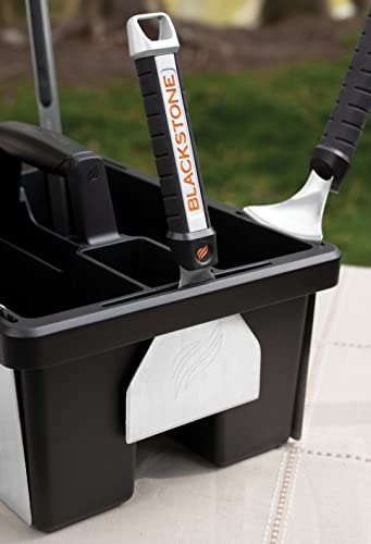Blackstone 5556 Open Griddle Caddy Tool Box with Handle and Two Compartments Heavy Duty Saving Outdoor Grill BBQ Accessories, Portable Convenient Storage Cooking Space Organizer, Black
