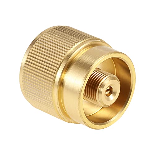 Hooshing Propane Camping Stove Adapter 1LB Propane Small Tank Input EN417 Lindal Valve Output Cylinder LPG Canister Adapter for Outdoor Camping