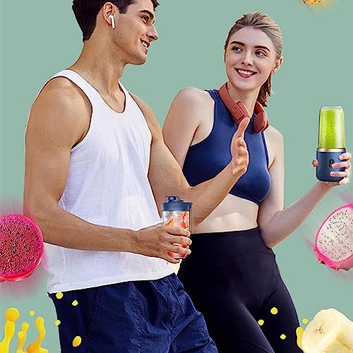 Portable Blender Cup, Electric Blender With Shake & Smoothie Bottle, Personal Juicer USB Rechargeable, 6 Blades Hand Blende (Color : Pink)