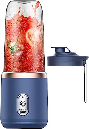 Portable Blender Cup, Electric Blender With Shake & Smoothie Bottle, Personal Juicer USB Rechargeable, 6 Blades Hand Blende (Color : Pink)